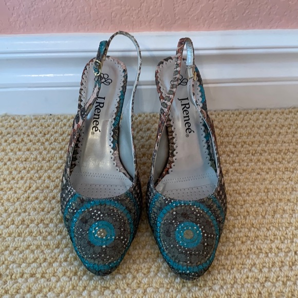 J.Renee | Shoes | J Rene Slingback Camelia Eyelet Fabric Hardly Worn ...